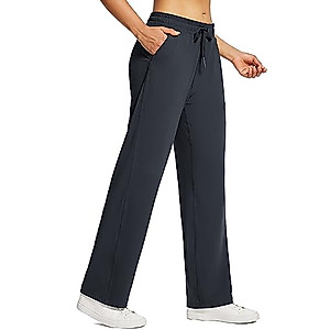 BALEAF Women's Straight Leg Sweatpants Quick Dry Athletic Casual Pants with Pockets Stretch Soft Lounge Workout Black Size M