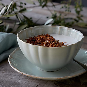 Costa Nova Ceramic Stoneware 26 oz. Soup & Cereal Bowl - Alentejo Collection, White | Microwave & Dishwasher Safe Dinnerware | Food Safe Glazing | Restaurant Quality Tableware