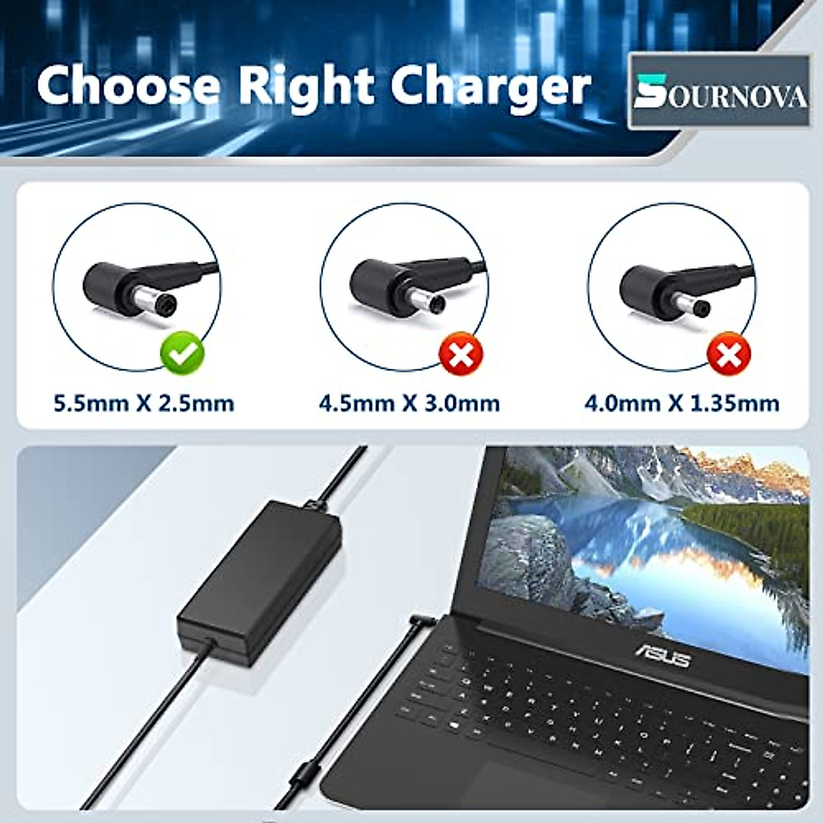 New 120W Laptop Charger Compatible Asus Laptop Charger A15-120P1A PA-1121-28 for Rog GL551J GL552VW Tuf FX504 FX503 FX502 Series Vivobook Pro 15 17 N550 N580 N750 Laptop Power Adapter 19V 6.32A