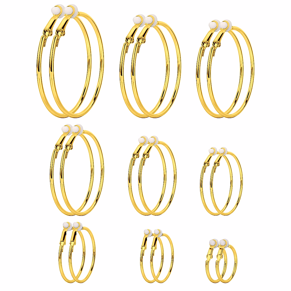 Sumind 6 Pairs Clip on Hoop Earrings Hoop Gold Earrings Non Piercing Earrings Set for Women, 6 Sizes