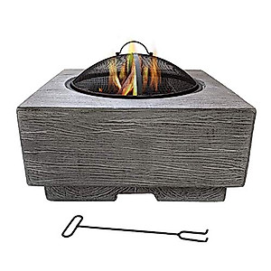 Fire Pit Garden, Fire Pit Grill Fire Bowl for Garden and Patio Fashionable and Artistic Magnesium Oxide Base (3 in 1Fire Pit Table & Grill)