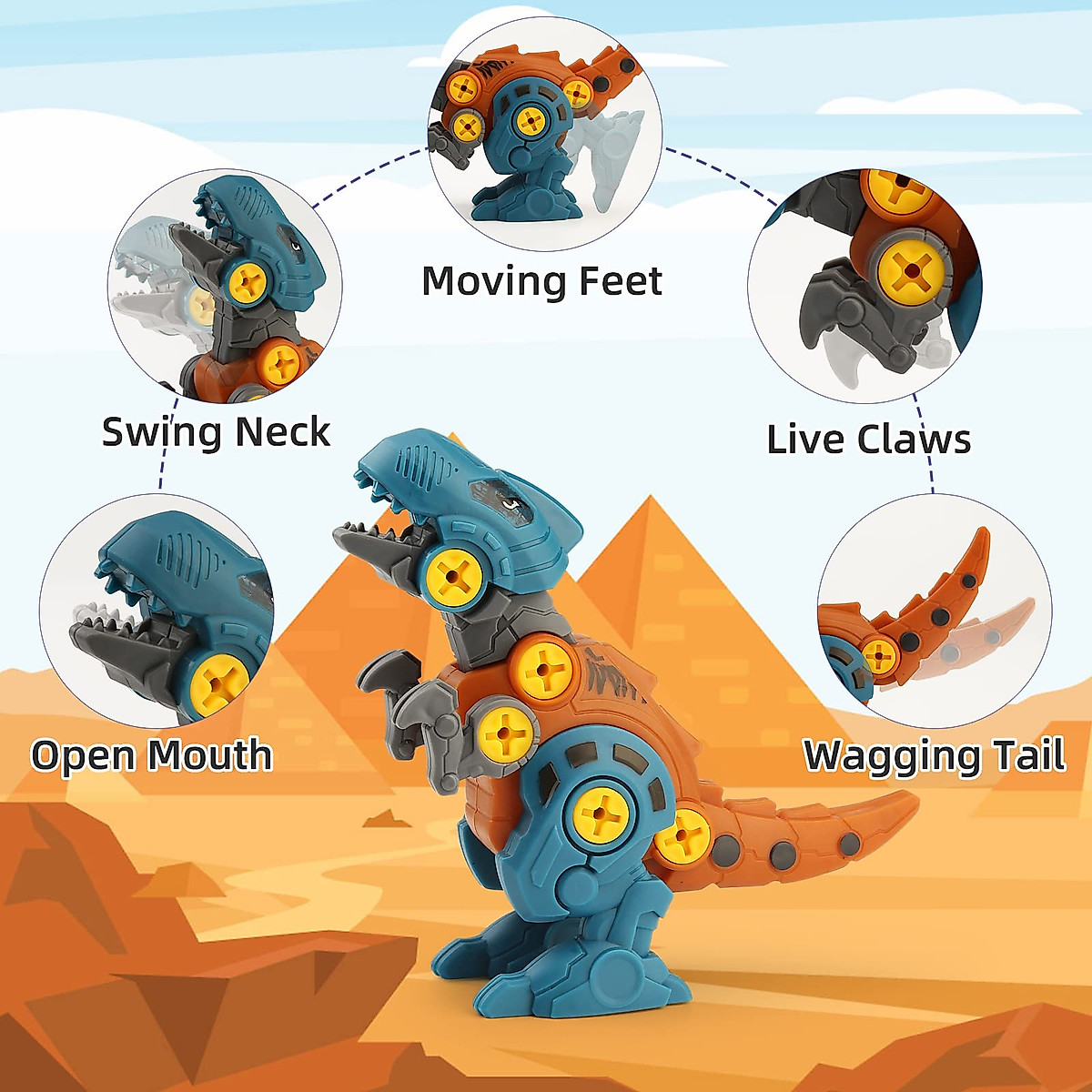 Yutin Take Apart Dinosaur Toys, Easter Egg Toy, STEM Construction Building Kits for Kids, Toddler Dino Gift for 3 4 5 6 7 Year Old Boys