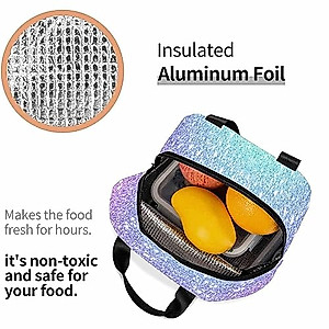 InterestPrint Customized Girls Bookbag with Lunch Bag, Personalized Glitter Butterfly Knapsack Backpack Custom Name Backpack and Lunch Box for Granddaughter Niece