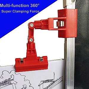 YOWPEY 3Pcs Sign Clips Clip Holder Sign Holder Clip Paper Holder for Computer Monitor Clip Sign Holders for Table Top Clip On Sign for Paper Holder Computer Monitor Handy Artist Supplies Holde (Red)