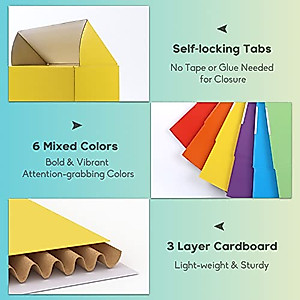 PHAREGE 12x9x4 inch Shipping Boxes 18 Pack, 6 Colors Cardboard Gift Boxes for Wrapping Giving Women Men Presents, Corrugated Mailer Boxes for Packaging Small Business