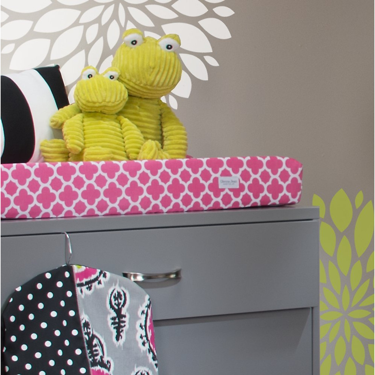 Glenna Jean Pippin Changing Pad Cover, Trifoil Pink