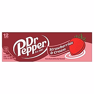 Dr Pepper Strawberries and Cream, 12 fl oz cans, 12 count