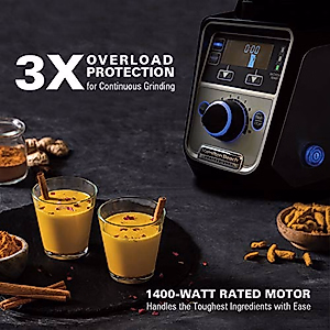 Hamilton Beach Professional 4-in-1 Juicer Mixer Grinder, Commercial-Grade 1400 Watt Motor, 120V, 3 Leakproof Jars, For Wet and Dry Spices, Chutneys and Curries, Engineered in India & USA (58770)