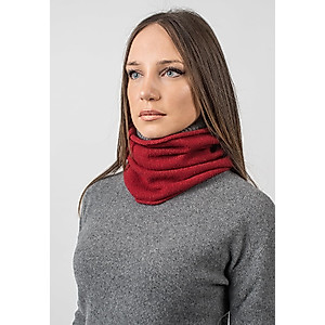 Dalle Piane Cashmere - Infinity scarf in 100% regenerated cashmere - Woman/Man, Color: Red, One size