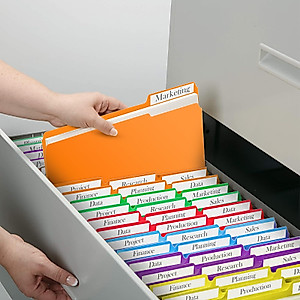 Gloween 36 Pack Plastic File Folders, Assorted Colors File Folders Letter Size, 1/3 Cut Tab Great for Documents Organizing and Easy Files Storage