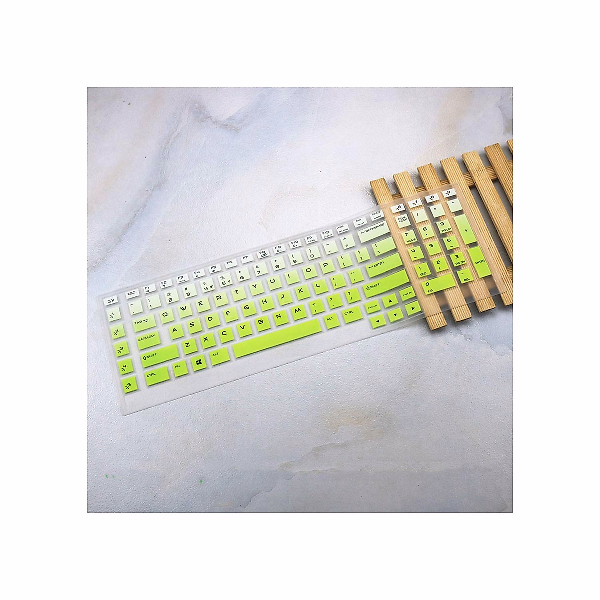 Silicone Keyboard Cover Skin Protector for Dell Alienware AREA-51M AREA-51 17 R3 M17 M15 17r5 15r4 R3 17.3 15.6 Inch Laptop-Gradient Green-