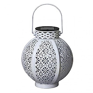 Outdoor Solar Lamp Retro Hollow Lantern Light Waterproof Iron Lantern LED Light for Home Garden Courtyard Landscape Walkway