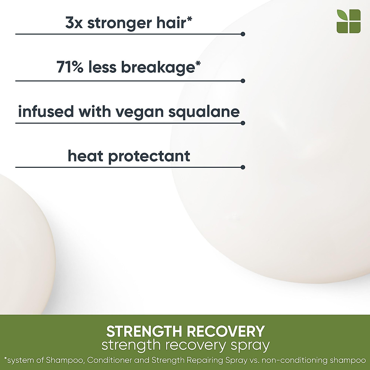 Biolage Strength Recovery Leave-In Conditioner Spray | Hair Repairing Heat Protectant & Detangler | Strengthens & Prevents Damage | For Damaged & Sensitized Hair | Vegan | Cruelty-Free | 7.8 Fl. Oz