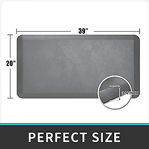 3/4 inch Anti Fatigue Floor Mat Extra Large 39" x 20", Thick Gray