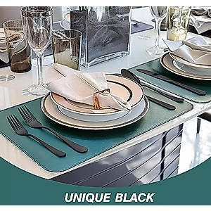 Black Silverware Set with Steak Knives,Black Flatware Set for 12,72-Piece Stainless Steel Tableware Cutlery Set,Kitchen Utensils Spoon and Fork Set,Dishwasher Safe