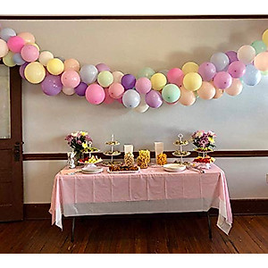 Brontothere Pastel Party Balloons 12 inches 100pcs Assorted Color Birthday Balloons Kid's Baby Shower Balloons