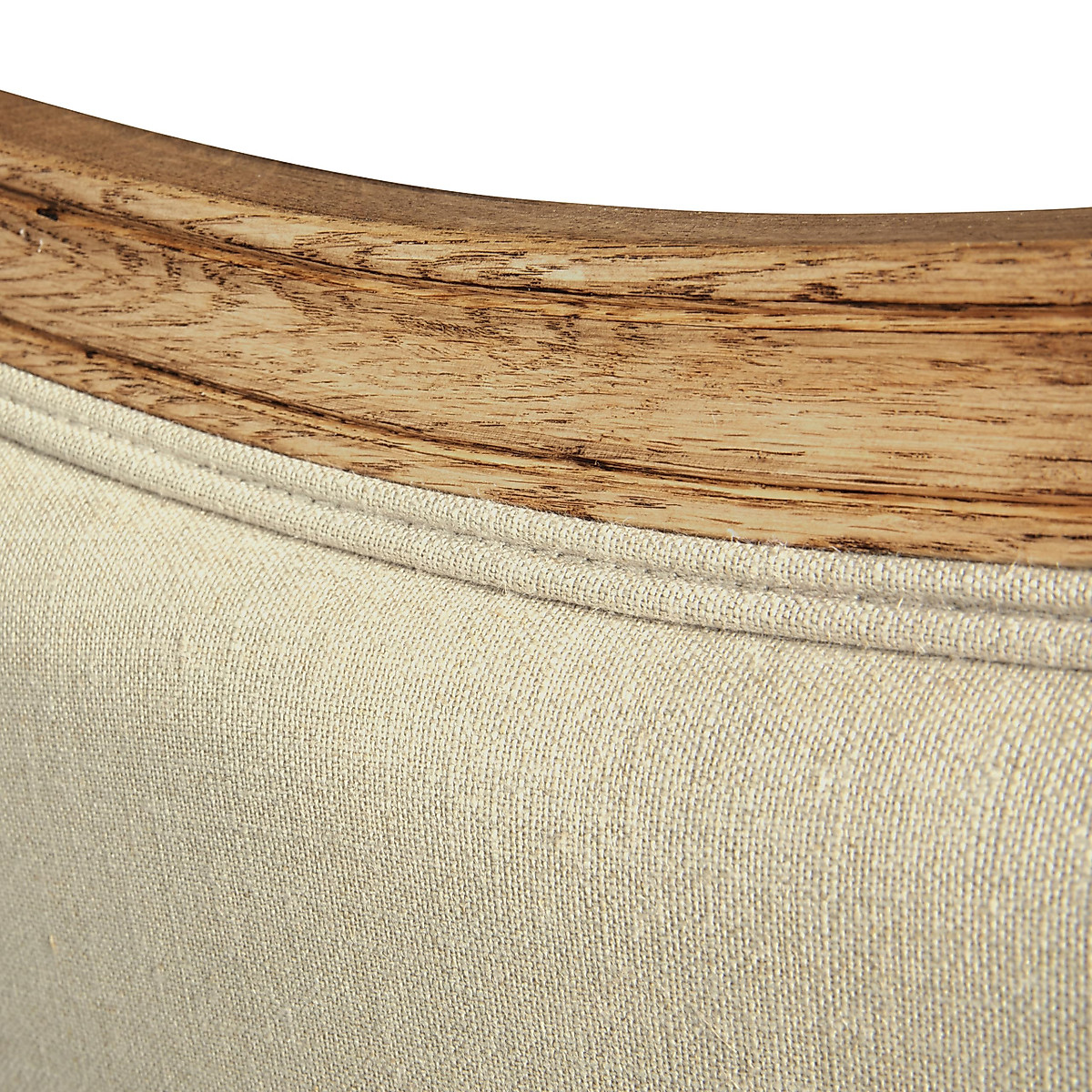 Creative Co-Op Oak & Linen King Size Headboard