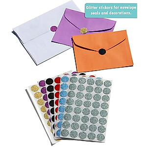 Royal Green Glitter Gold Circle Stickers 3/4 Diameter - Envelope Seals - 0.75 inch 19mm Rounds - 200 Pack