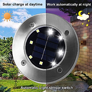 Solar Ground Lights, Waterproof Garden Upgraded Outdoor Bright in-Ground Landscape Lights for Pathway,Yard,Deck,Lawn,Patio,Walkway (12 Pack White Light)