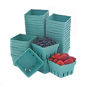 Kitchens Green Molded Pulp Fiber Berry / Produce Vented 1 Pint Basket 40 Pieces