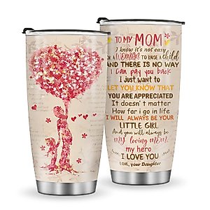 Jekeno Gifts for Mom Tumbler Mug for Mothers Day Birthday Christmas Valentines for Grandma 20oz Stainless Steel Slider Lid Insulated Car Home Office Travel coffee cup