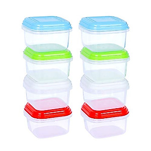 ARSUK 4 oz Small Containers with lids Clear Jars, Freezer Storage Plastic Containers for Travel, Kitchen Food Storage, Soups, Snacks, Candy, Screw, Arts and Crafts, Condiment, Reusable BPA-Free