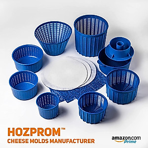 Cheese Making Molds Cheese making mold Cheese making rennet Cheese molds Cheeseware Cheese making Rennet Cow Goat Kitchen utensils Hard cheese Milk | 0.3L/0.08gal/0.55 lbs Blue+White Original HOZPROM