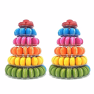 Candora 6-Layer Macaron Display Stand Cake Stand Macaron Tower Wedding Display Stand(2 Sets)
