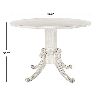 Safavieh Home Forest Traditional Antique White Drop Leaf Dining Table