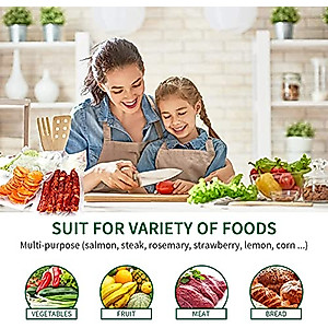 HEMOER Vacuum Sealer Bag for Food Saver, 5 Rolls Total 82Ft Vac Heat Seal Rolls Bag 4mil Heavy Duty, Commercial Grade, BPA Free Great for Vac Storage, Meal Prep or Sous Vide Cooking