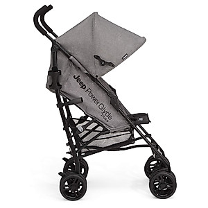 Jeep PowerGlyde Plus Stroller by Delta Children Lightweight Travel Stroller with Smoothest Ride, Aluminum Frame, 4-Position Recline, Extra Large Storage Basket, Grey