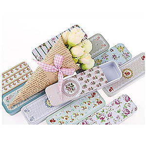 RAYNAG 8 Pack Mini Metal Slide Top Tin Containers Portable Box for Crafts Storage,Random Pattern
