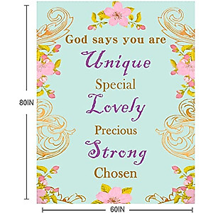 Simplive Christian Gifts for Women Religious Gifts 60x80 inch Throw Blanket with Inspirational Thoughts and Prayers-Religious Throw Blanket Catholic Gifts Birthday Gifts Spiritual Gifts for Women