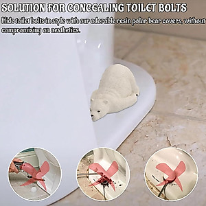 Generic 2 Pcs ToilReplacement Parts, Polar Bear Toilet Floor Bolt Covers Toilet Bolt Caps Decorative, Toilet Bolt Caps Toilet Bolt Covers for Bathroom Kitchen Toilet, QOIC02BKDK5QYNGHO4D6