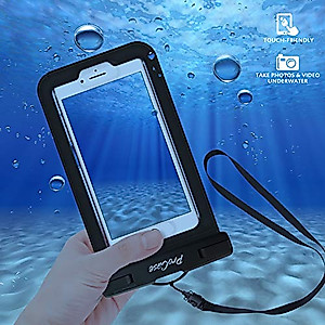 ProCase Waterproof Case with Touch ID, Cellphone Dry Bag Pouch for iPhone Xs Max XR XS X 8 7 6S Plus with Fingerprint Recognition, Galaxy S10 S10e S9 S8+ up to 6.0" - 2 Pack Black