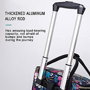 ATAAYLarge-Capacity Shopping cart, Luggage cart, Foldable Portable Trolley cart, Grocery Shopping cart, Lightweight and Waterproof (Plaid 94 * 32 * 20cm) (Black 94 * 32 * 20cm)