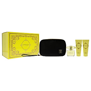 Versace Versace Yellow Diamond Women 3oz EDT Spray, 3.4oz Shower Gel, 3.4oz Body Lotion, Bag 4 Pc Gift Set