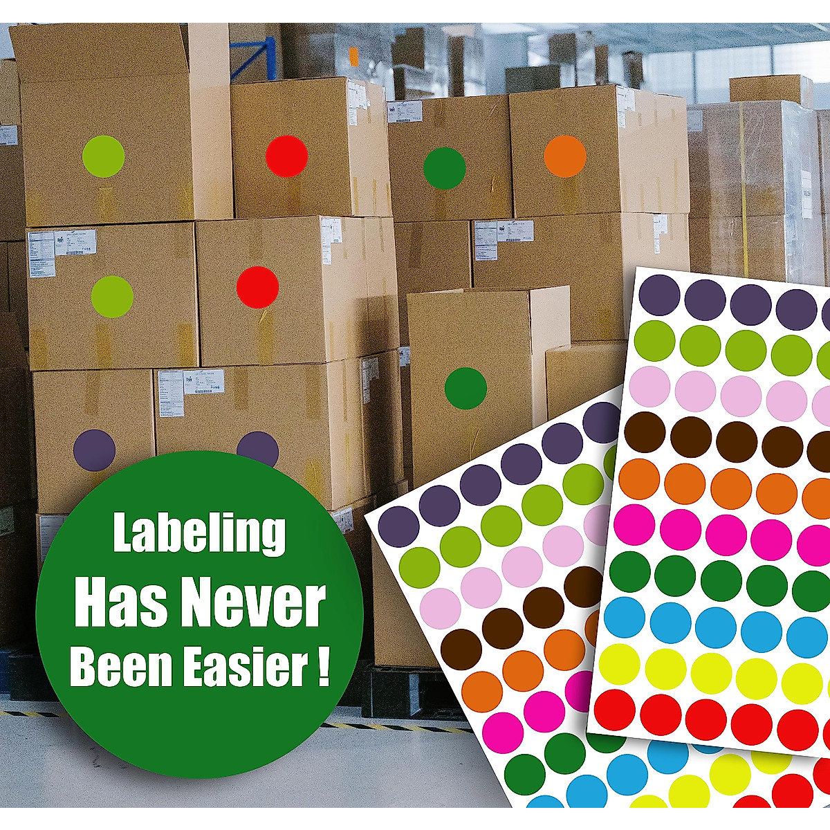 Blesstur 1050 PCS Dot Stickers- Circle Stickers, 10 Color Style Colorful Round Coding Label Sticker for Office,Student Classroom , 0.75 inches , 70 Labels per Sheet