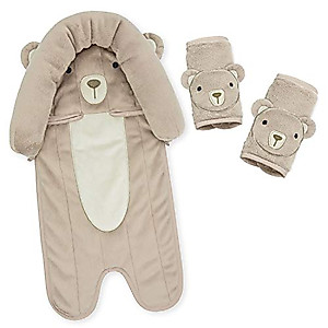 Travel Bug by GoldBug Baby & Toddler 3-Piece Head Support & Strap Covers Set for Car Seats & Strollers - Bear
