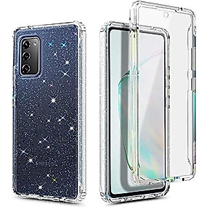 NZND Case for Samsung Galaxy S20 FE 5G with [Built-in Screen Protector], Full-Body Protective Shockproof Rugged Bumper Cover, Impact Resist Durable Phone Case (Crystal Glitter Clear)