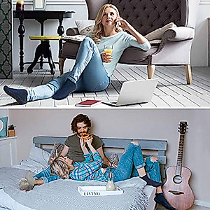 NOVAYARD 5 Pairs Non Slip Socks Non Skid Sticky Grippy Sock Yoga Pilates Hospital Socks Men Women(Black,Large)