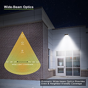 TIERONE 50W LED Wall Pack Light Dusk to Dawn Photocell Outdoor Commercial Security Area Lighting Fixture UL Listed 5500LM 4000K Daylight 400W HPS/HID Equivalent IP65 Waterproof 120-277V 2PACK