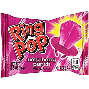 Ring Pop Colorfest Individually Wrapped Purple Very Berry 30 Count Bulk Lollipop Pack -Berry Lollipop Suckers - Fun Candy Bulk For Party Favors, Color Parties, Pool Parties, & 4th of July - Summer Treats for Kids
