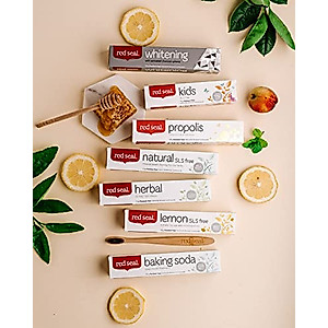 Red Seal Lemon Toothpaste, Friendly Mint Free for Adults with Mint Aversions, Fluoride Free, No SLS, Fresh Citrus Flavor – Refreshing Natural Lemon Flavored Toothpaste, No Mint Flavor 3.5oz