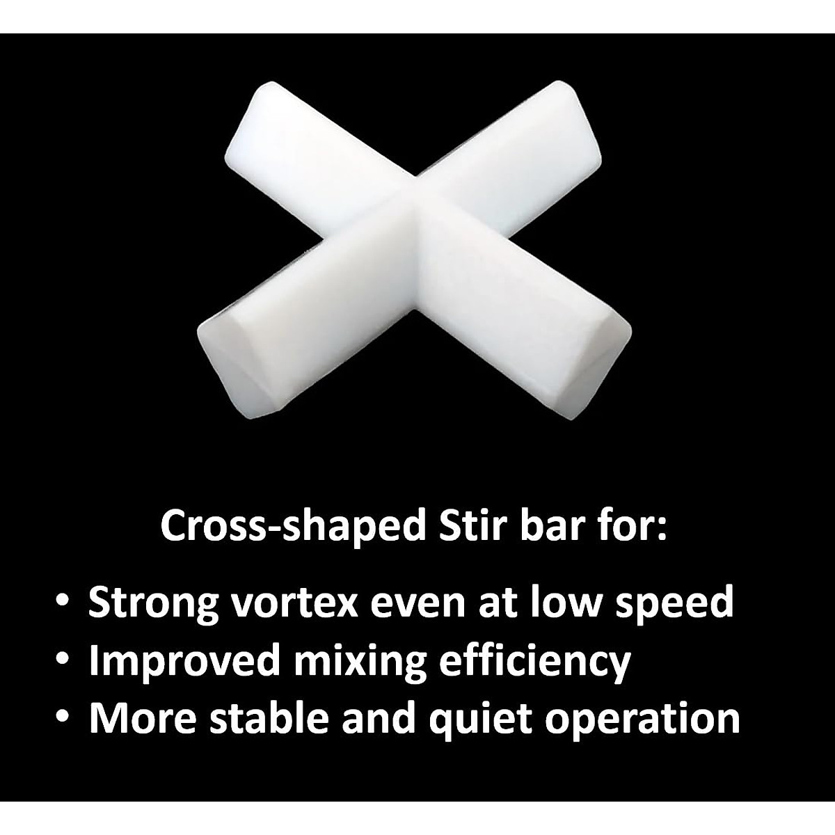 4pcs Large PTFE Stir Bars for Magnetic Stirrer Mixer (2 of Cross Type 38mm x 11mm, 2 of Straight Type 50mm x 10mm)