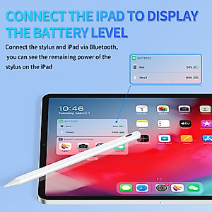 Stylus Pen for iPad, Active Bluetooth iPad Pencil Compatible with Apple iPad/iPad Pro/Air/Mini (2018 and Later) for Writing/Drawing, with Palm Rejection, Tilt Sensitivity, Magnetic
