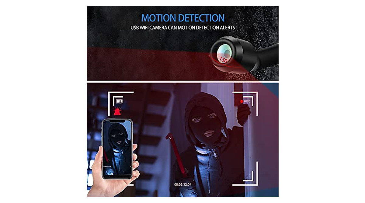 Mini USB WiFi Camera 1080P HD Portable Nanny Cam for Home & Office