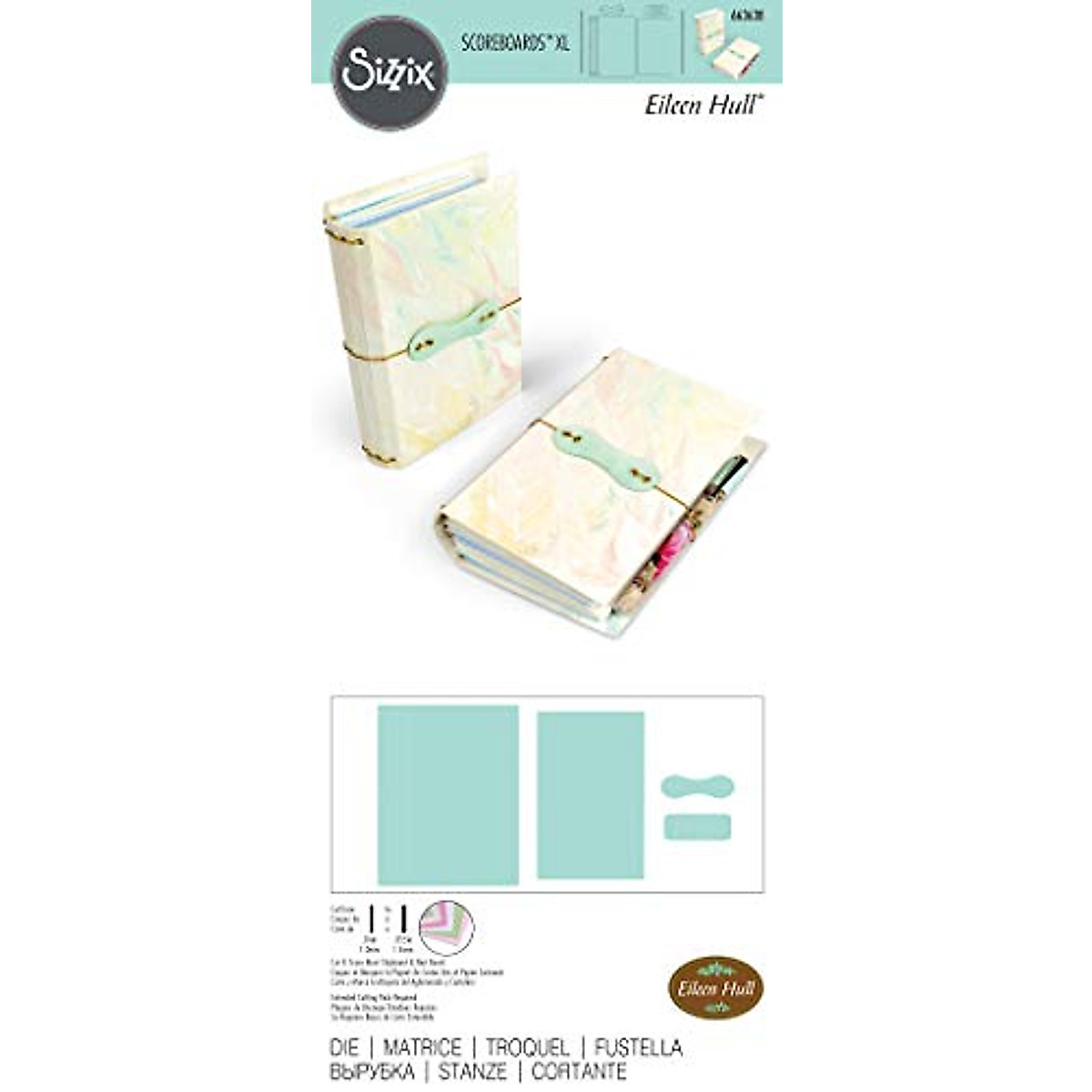 Sizzix ScoreBoards XL Die Pocket Notebook by Eileen Hull, Multicolor