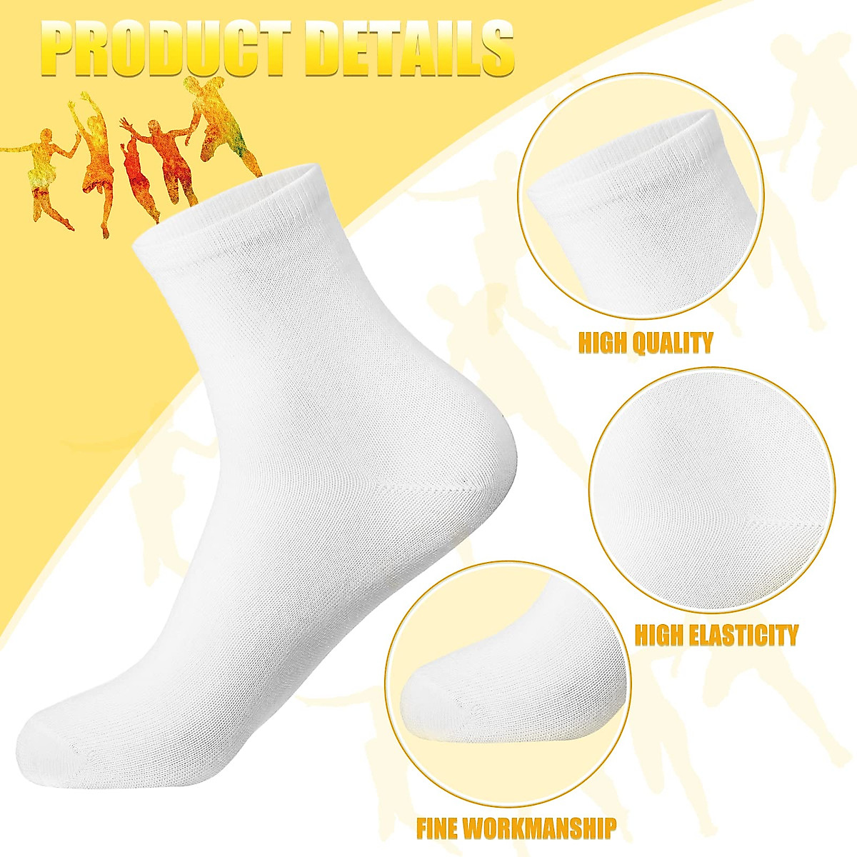 Tigeen 72 Pairs Quarter Ankle Sock Sport Ankle Socks Bulk Adult Unisex Cotton Sock Casual Quarter Socks for Men Women (Black, White, Gray)