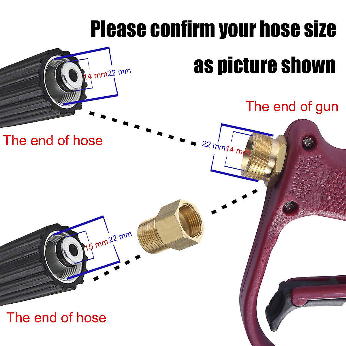 M MINGLE Foam Cannon for Pressure Washer, Short Pressure Washer Gun for Hot and Cold Water